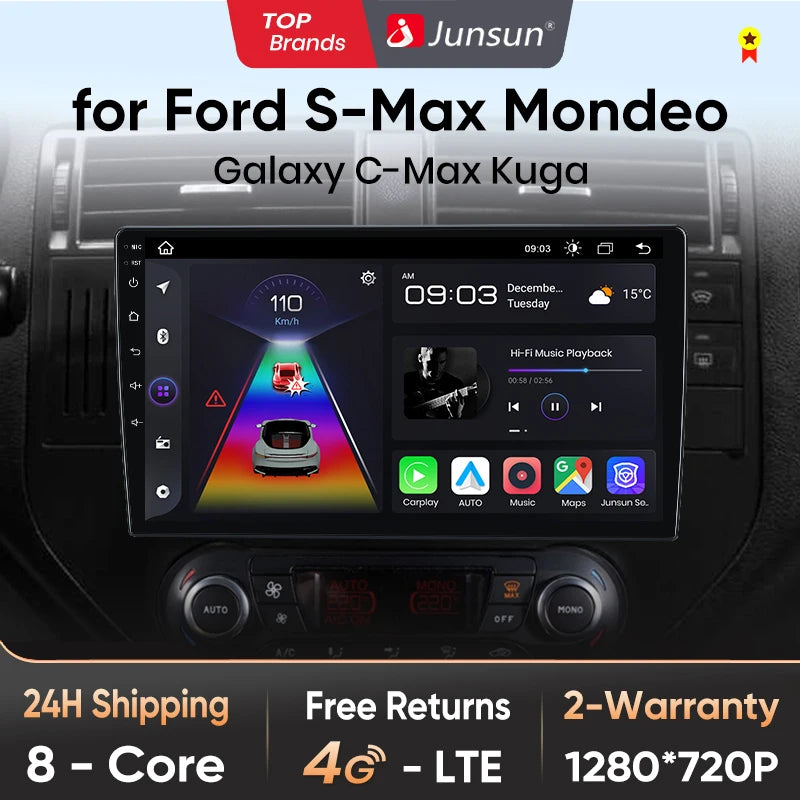 Junsun V1pro AI Voice 2 din Android Auto Radio For Ford C-MAX 2003 - – Junsun Official Store