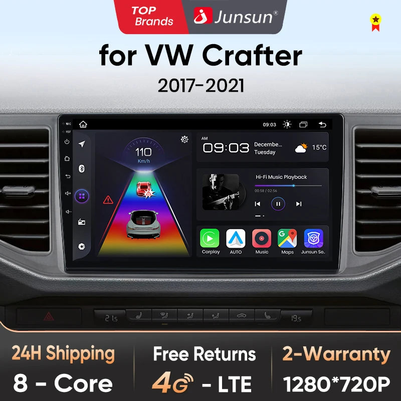 Junsun V1pro AI Voice Android Auto Radio For Volkswagen Crafter 2017 – Junsun Official Store