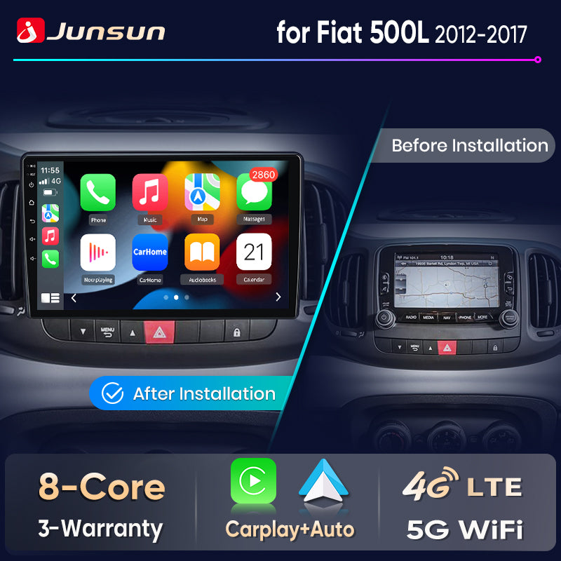 Junsun Android Auto Car Radio For Fiat 500L 2012 2013 2014 2015-2017 ...
